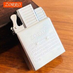 Zorro | Other | Zorro Lighter Insert With Wick Cover Metal Base Gold ...